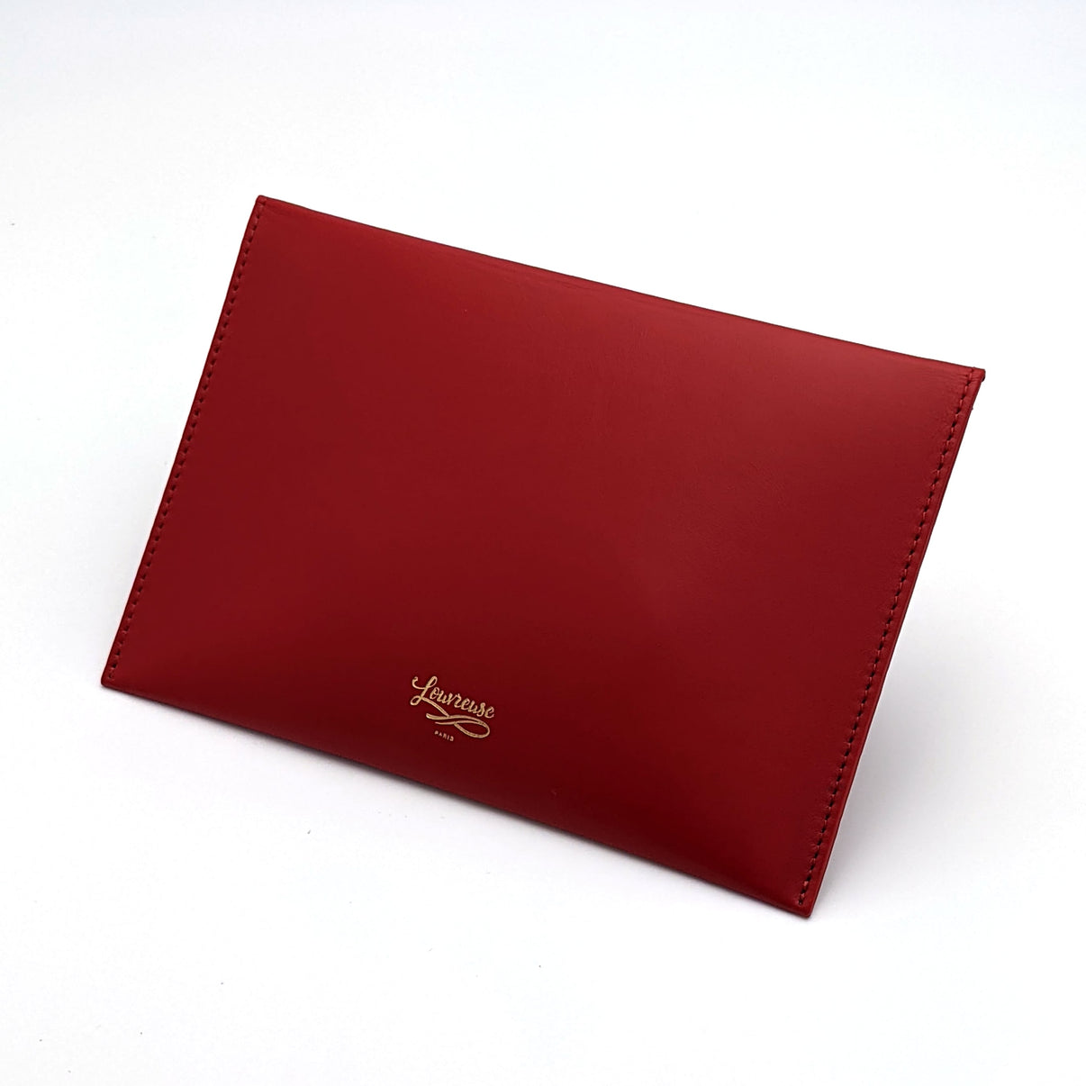 Refined leather pouch red – French Address